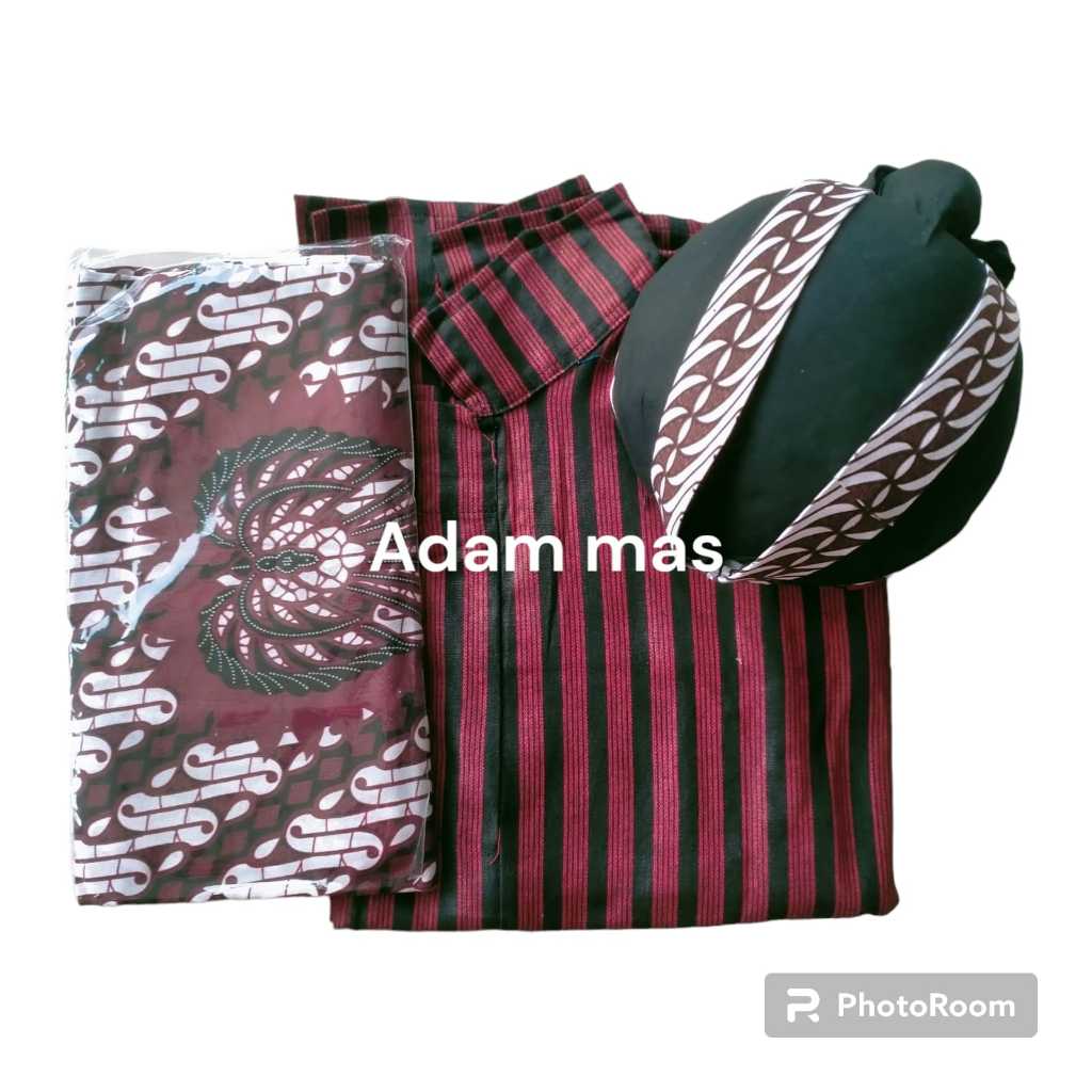 Jual Setelan baju adat jawa pria dewasa warna merah hijau biru Baju ...