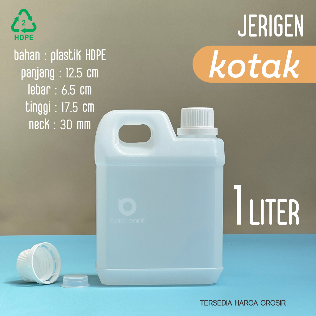 Jual JERIGEN 1 LITER KOTAK JERIGEN PLASTIK HDPE BARU PLASTIC JERRY CAN ...