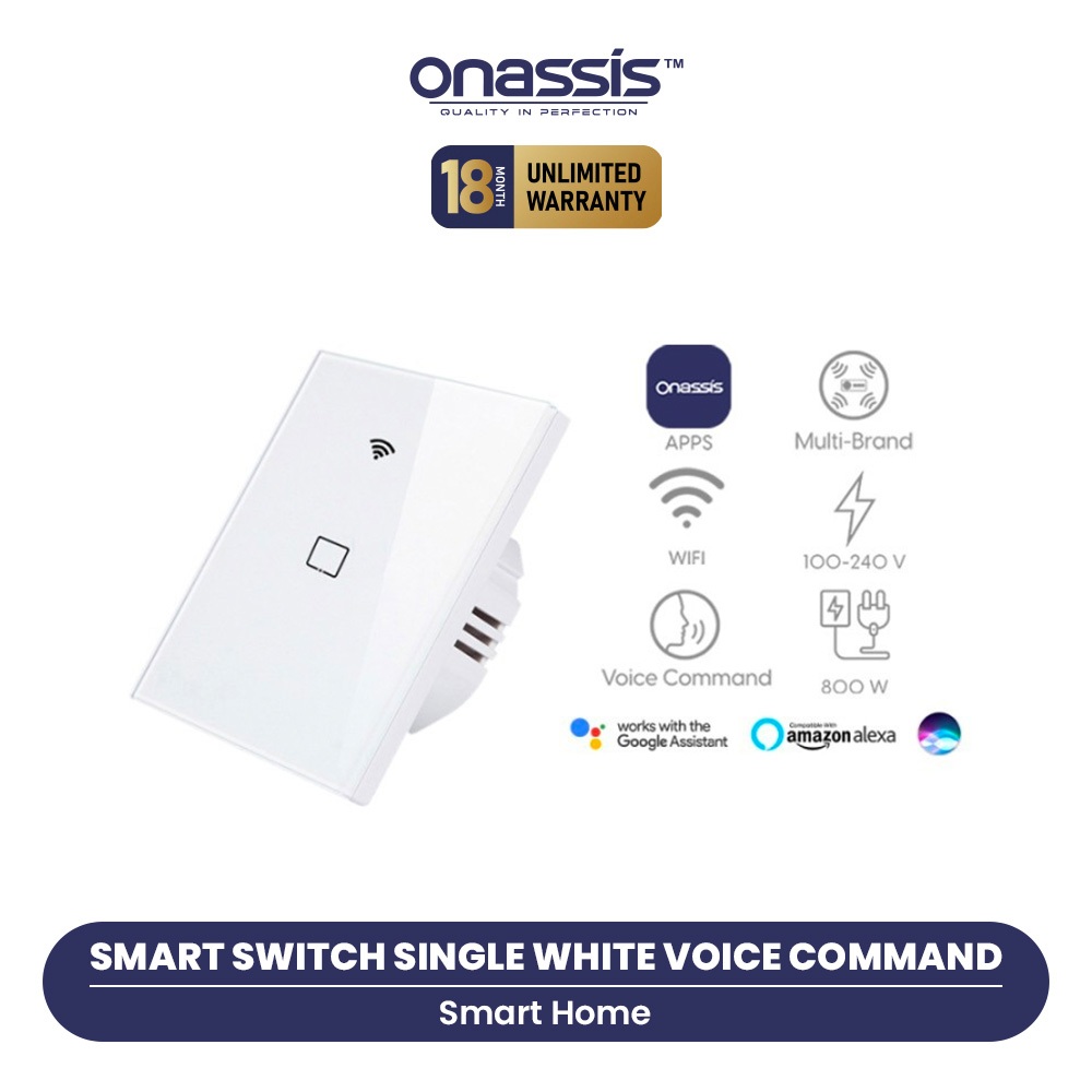 Jual Onassis Smart Switch Single White Voice Command | Shopee Indonesia