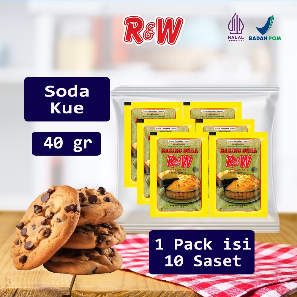 Jual Soda Kue Baking Soda Pengembang Kue Rajawali R&W RW 40 g 1 Pack ...