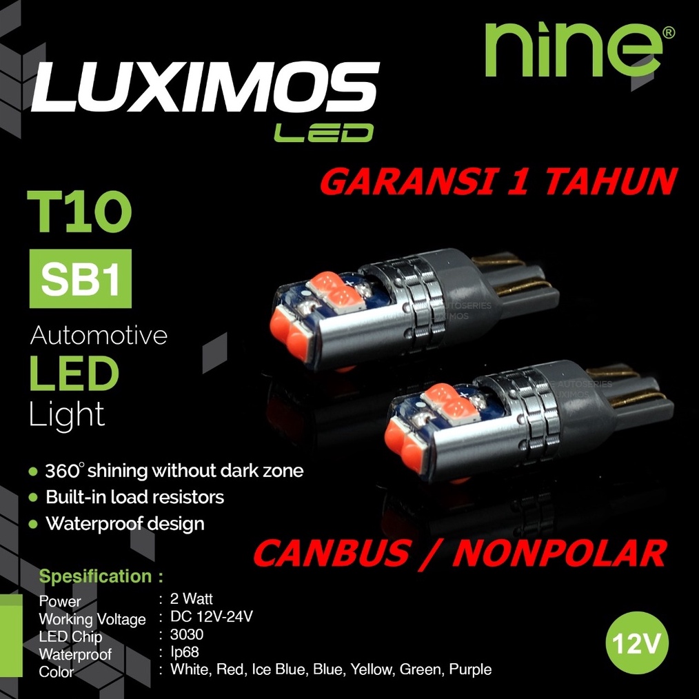Jual KODE L69B LAMPU LED T1 6 MATA 9NINE LUXIMOS SEIN SENJA PLAT NOMOR ...
