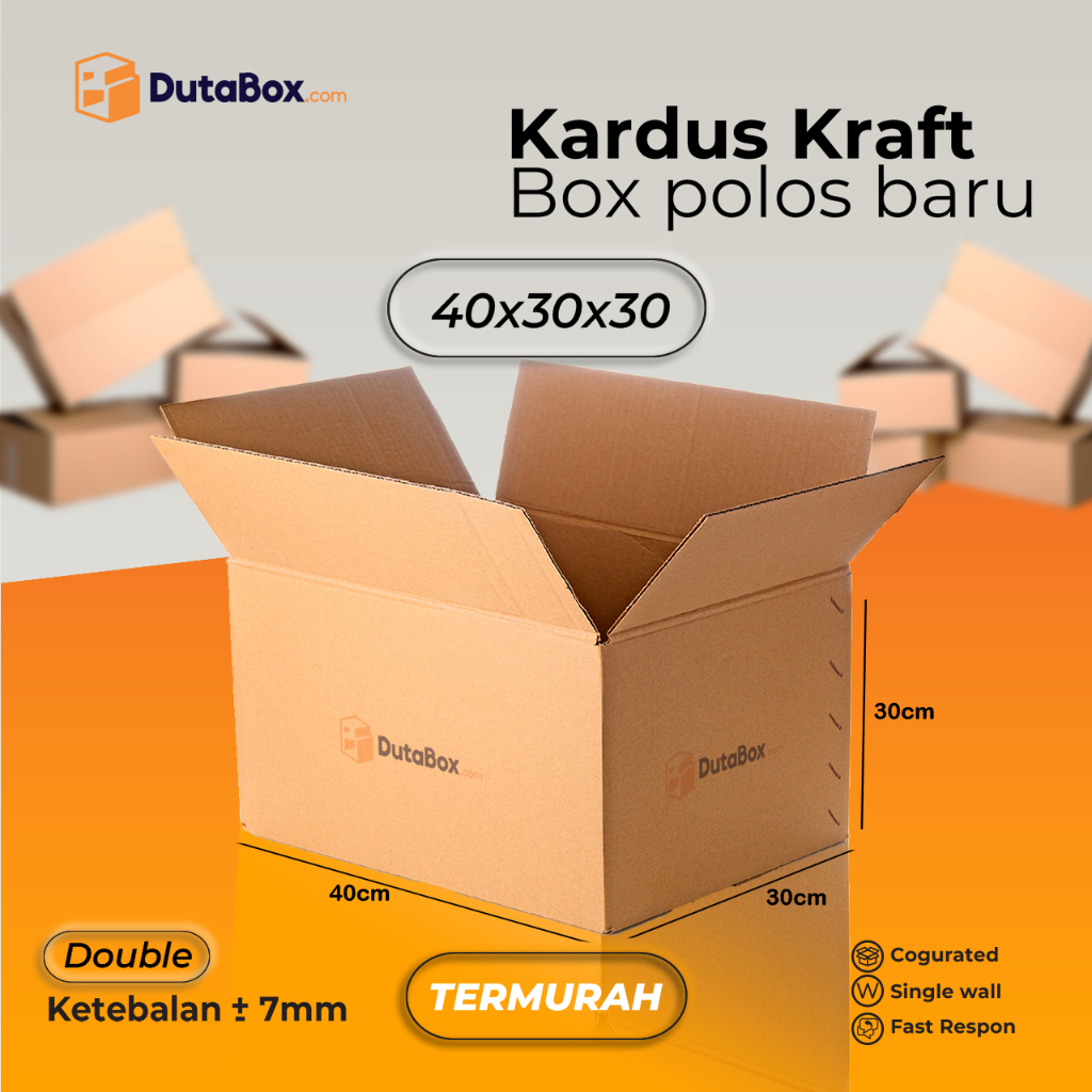 Jual Kardus Box Baru 40x30x30 ( Double Wall ) Kardus packing | Shopee ...