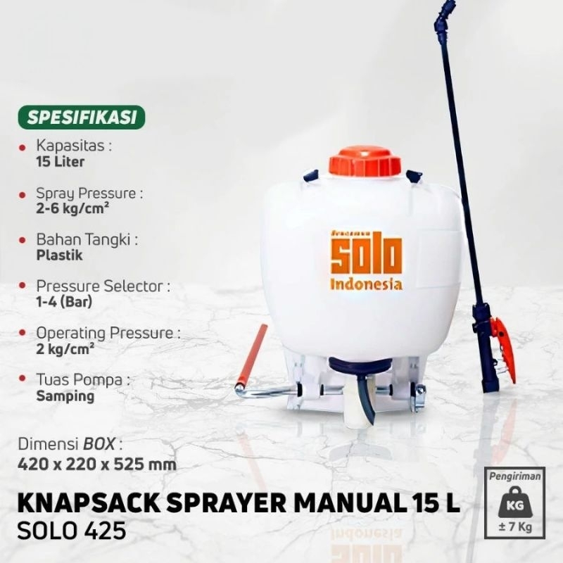 Jual SPRAYER SOLO 425 Manual Tangki 15Liter 15L / Semprotan hama dan desinfiktan / Alat semprot ...