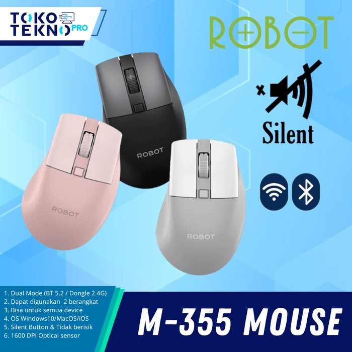 Jual Robot M355 / M-355 Dual Mode Wireless Bluetooth Silent Office ...