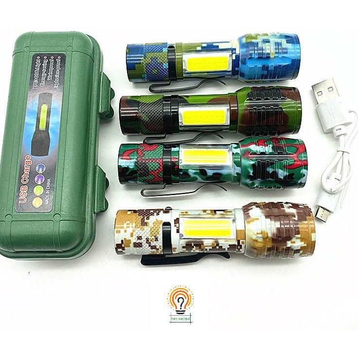 Jual Harga Puas Senter Swat Mini COB Zoom Rechargeable Super Terang ...