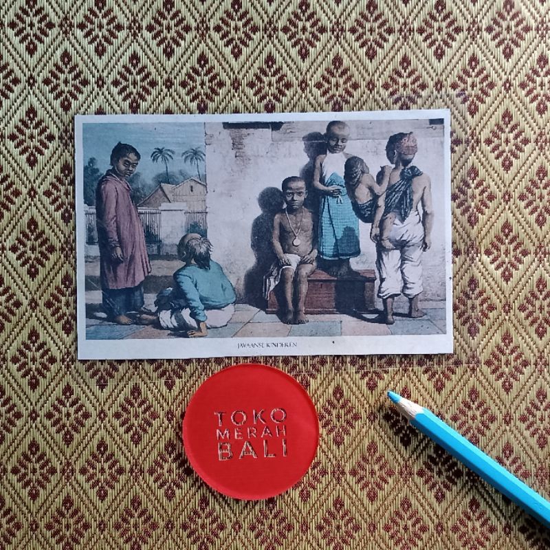 Jual Kartu pos anak-anak Jawa zaman Hindia Belanda litograf lukisan ...