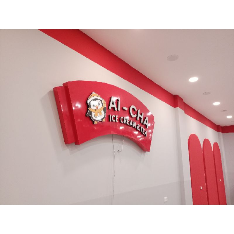 Jual Paket akrilik LED | neonbox | huruf timbul akrilik Ai-Cha icecream ...