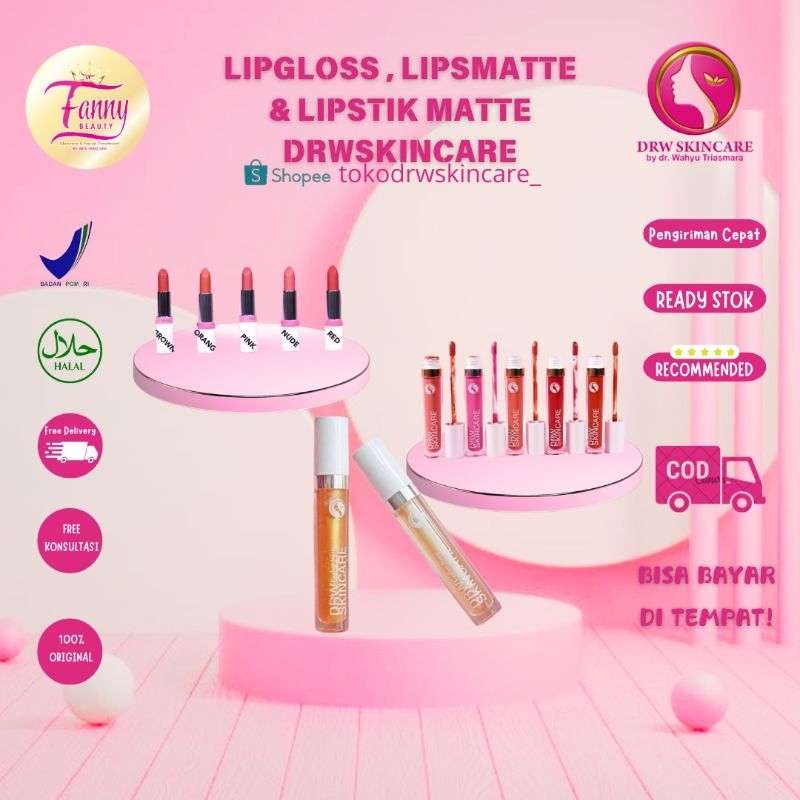 Jual DRW Skincare Lipstik Matte Vit C&E / Lipgloss PINK & GOLD ...
