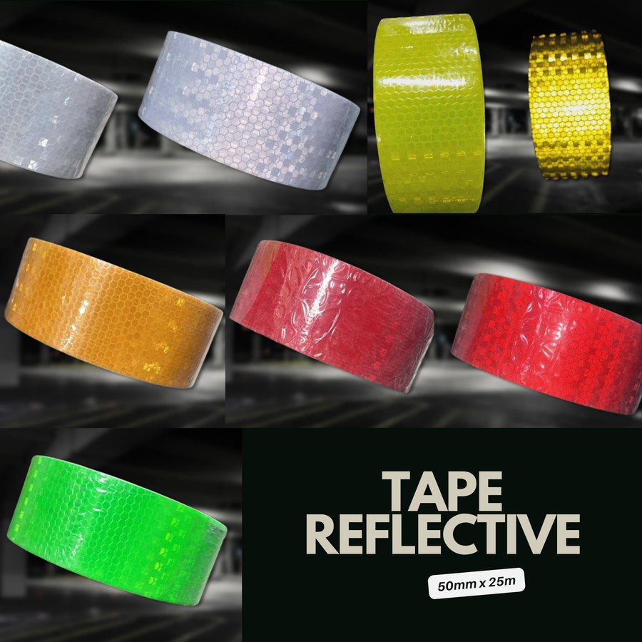 Jual (KHUSUS BATAM) Honeycomb Reflective Tape 50mm x 25m (Orange ...