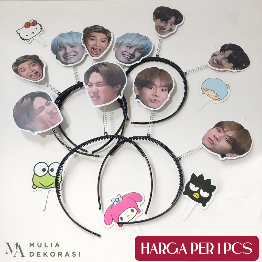 Jual Bando Tuing Polos Tema KPOP BTS Custom Muka Lucu Aksesoris Konser ...