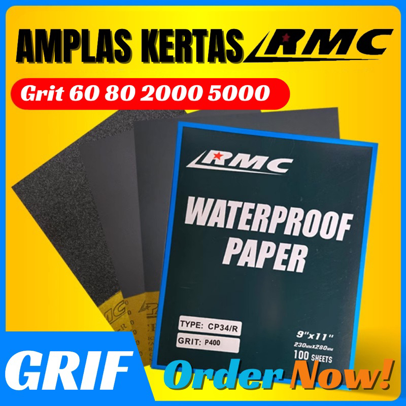 Jual AMPLAS KERTAS RMC GRIT 60 80 2000 5000 | Shopee Indonesia