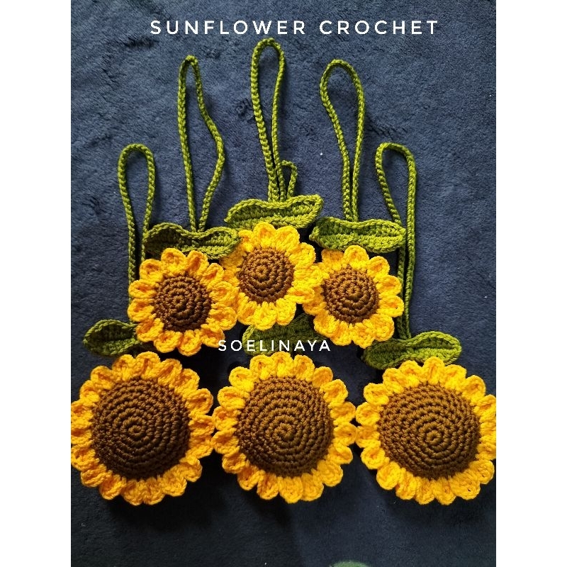 Jual READY !! Gantungan Rajut Bunga Matahari / Sunflower Bagcharm ...