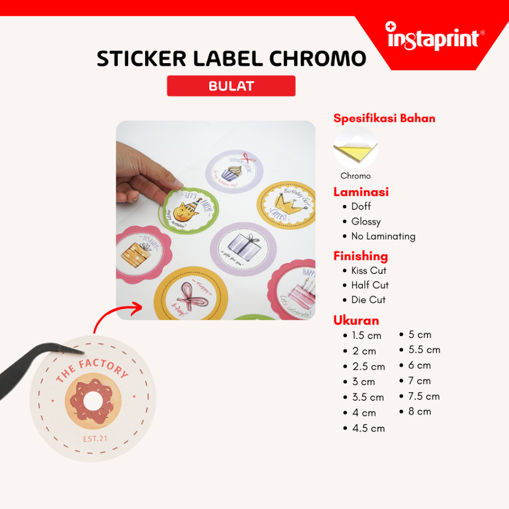 Jual Cetak Sticker Chromo bulat Label Kemasan Produk Makanan Ringan ...