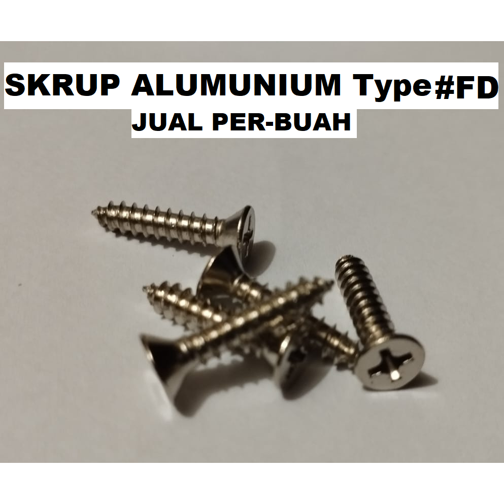 Jual Perbuah Skrup Aluminium FD 6 x 1/2 inch Sekrup Tapping Alumunium ...