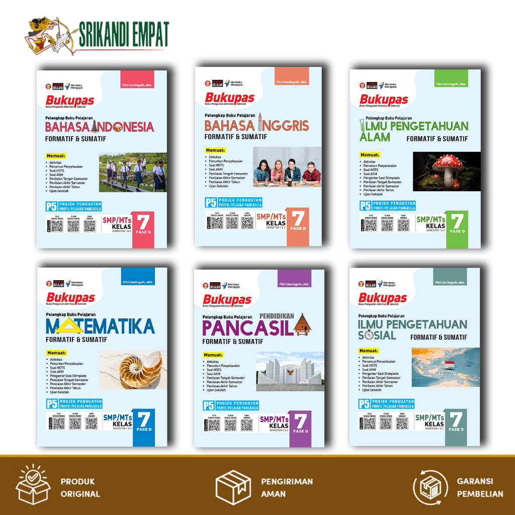 Jual Bukupas SMP/MTS Kelas 7: Bahasa Inggris / Bahasa Indonesia / IPS / IPA / Matematika ...