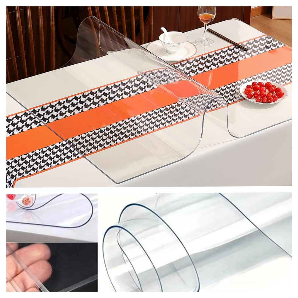 Jual Taplak Meja Transparan Bahan Mika Plastik Taplak Meja Makan PVC Transparan BISA CUSTOM ...