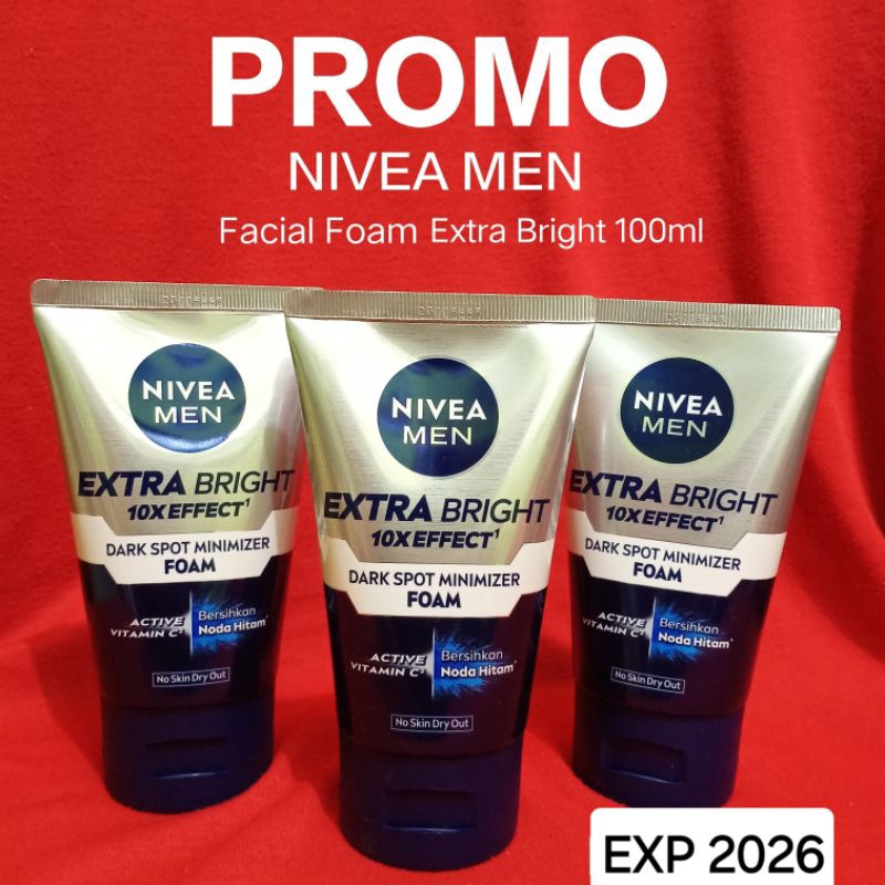 Jual [1 pcs] Nivea Men Facial Foam Extra Bright Dark Spot 100ml | Shopee Indonesia