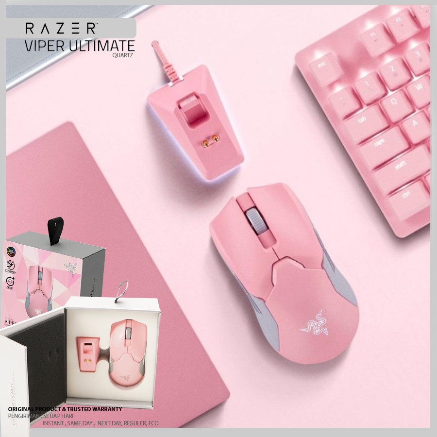 Jual Razer Viper Ultimate Quartz - Hyperspeed Lightest Wireless Gaming ...
