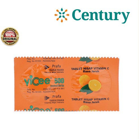 Jual Vicee Orange 1 strip isi 2 tablet /Tablet Hisap Vitamin C/Daya ...