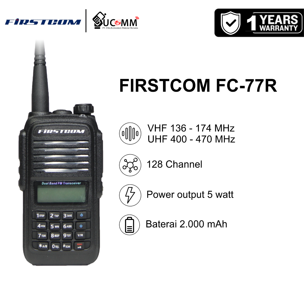 Jual Firstcom FC-77R Dual Band VHF UHF Garansi Resmi 1 Tahun | Shopee Indonesia