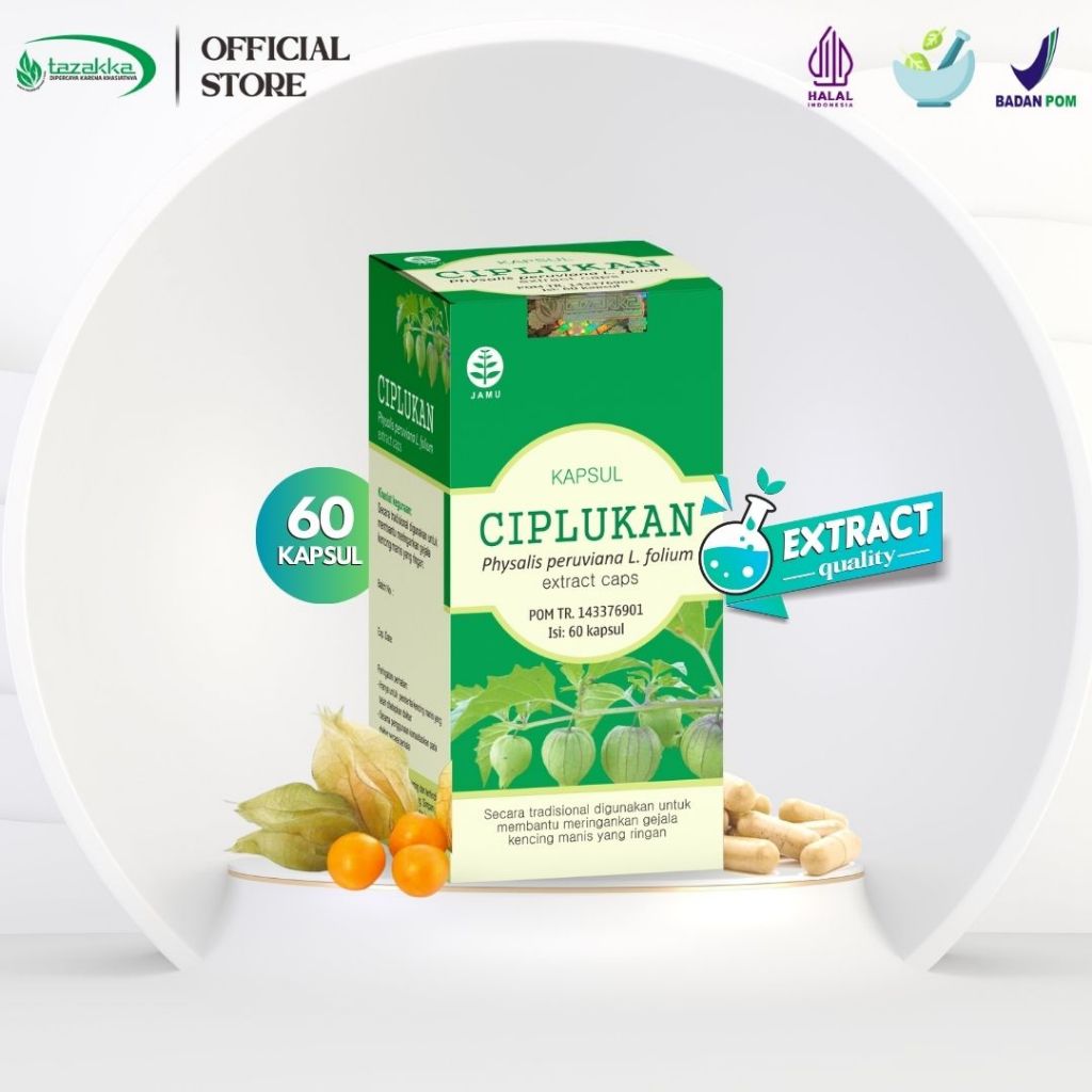 Jual Tazakka Ekstrak Kapsul Daun Buah Ciplukan Ceplukan Original BPOM ...