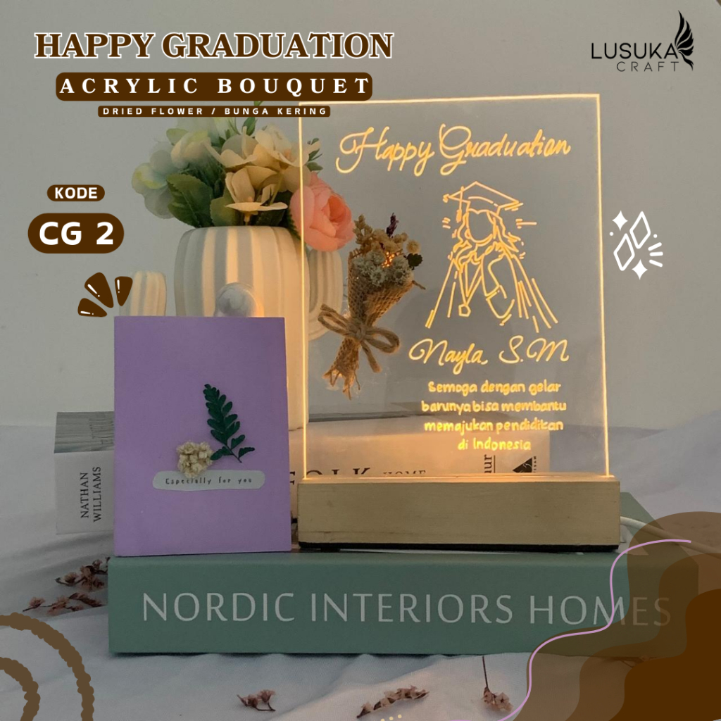 Jual Gift Acrylic Bouquet LED Kado Akrilik Buket LED Kado Wisuda Ulang ...