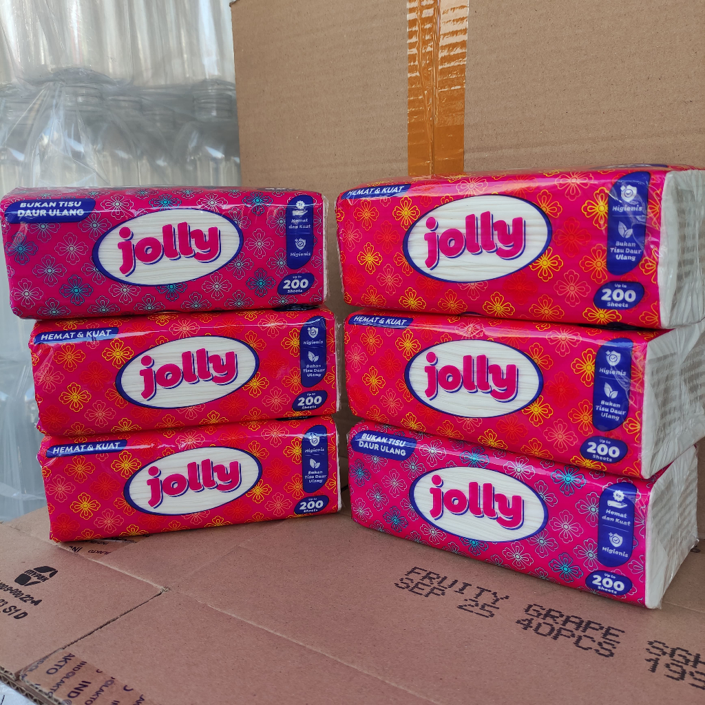 Jual tisu jolly 200's isi 6 pax // tisu wajah murah 6pax | Shopee Indonesia