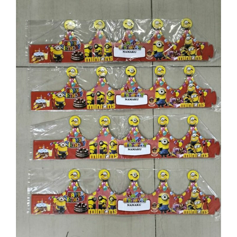 Jual Topi Ulang Tahun Minion. Satu pak isi 10 lembar. | Shopee Indonesia