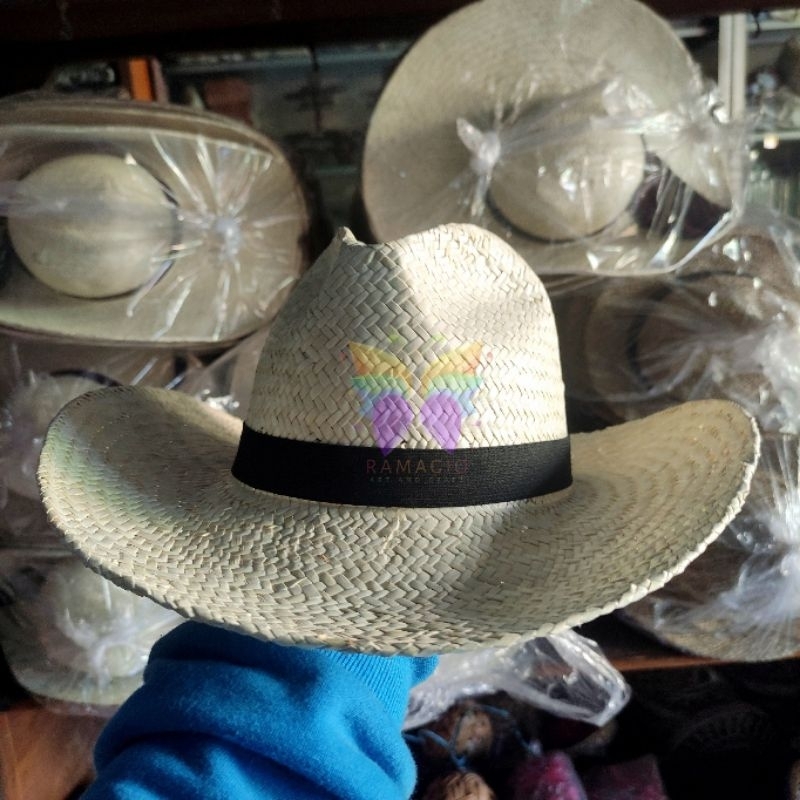 Jual TOPI ANYAMAN PANDAN PUTIH COWBOY TOPI COWBOY ANYAMAN PANDAN PUTIH ...