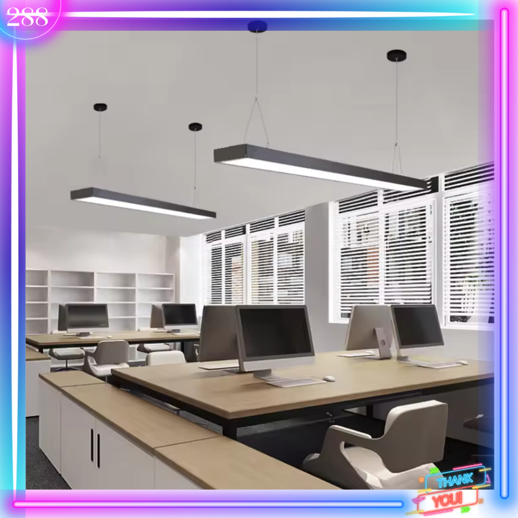 Jual Lampu balok Led office gantung plafon --Body hitam 6500k | Shopee ...