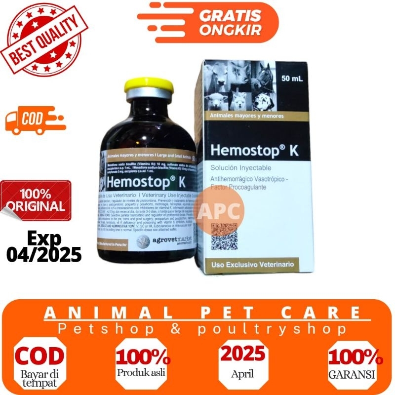 Jual HEMOSTOP K 50ml - OBAT Anti Pendarahan Pengumpalan Pada Hewan ...