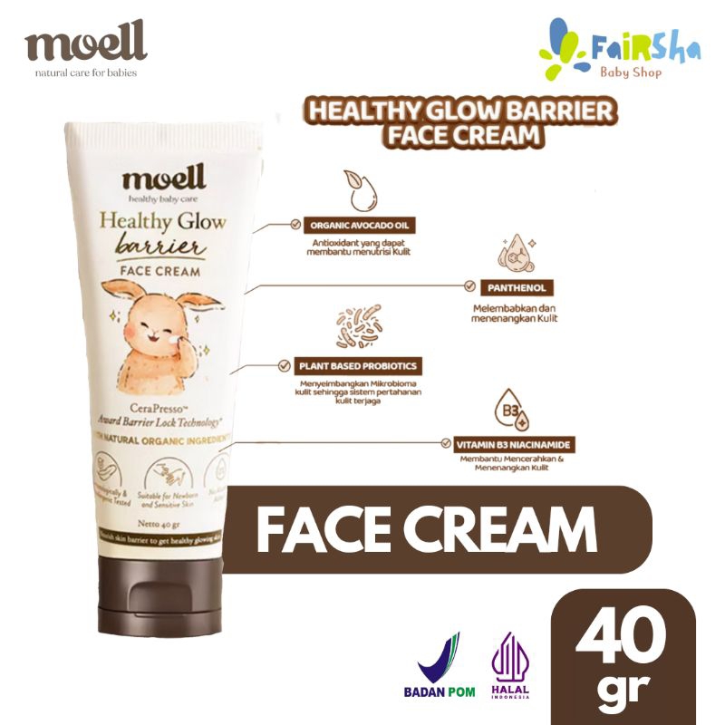 Jual Moell Face Cream 40gr Healthy Glow Barrier Face Cream - Pelembab ...