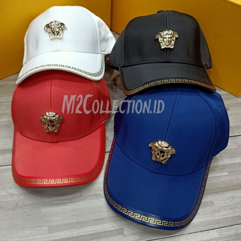 Jual Topi versace Logo besi Gold topi baseball katun import | Shopee ...