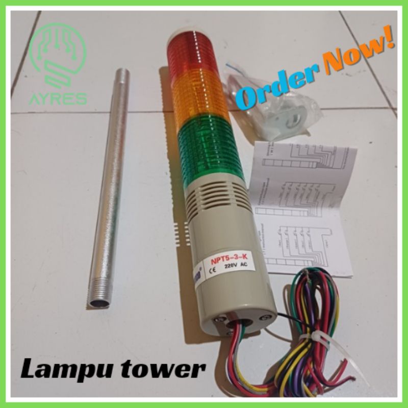 Jual LAMPU TOWER 3 WARNA DENGAN BUZER | Shopee Indonesia