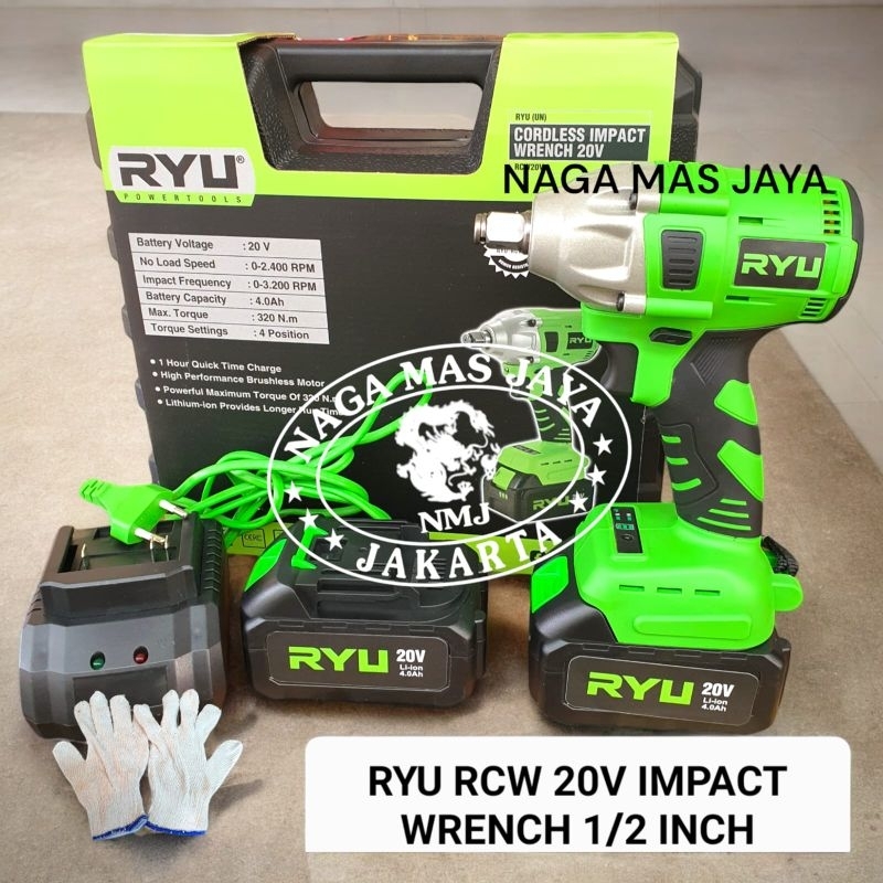 Jual RYU RCW 20V CORDLESS IMPACT WRENCH / ALAT PEMBUKA BAUT BATERAI RYU ...