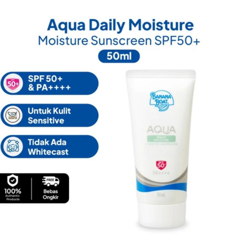 Jual BANANA BOAT Simply Aqua Daily Moisture Sunscreen Lotion SPF 50+ PA++++ 50 ml (No White Cast ...