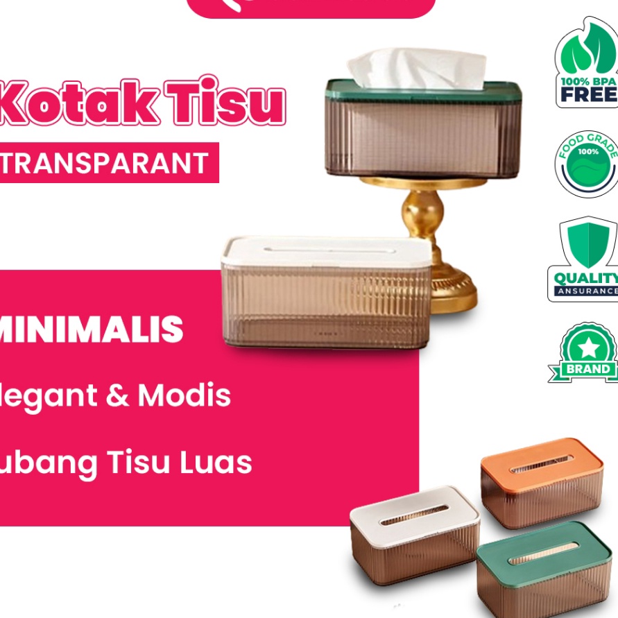 Jual HJ6 SIDMOOL Kotak Tisu Transparan Tempat Tisu Mmalis Aesthetic ...