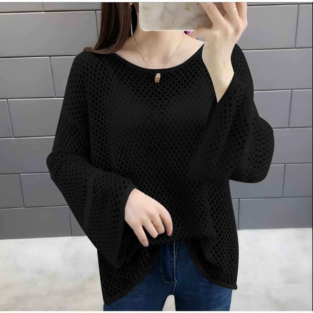 Jual ISF Blouse Rajut Messy Ld 90 - 100 cm P 60 cm B 200 gr Cotton ...