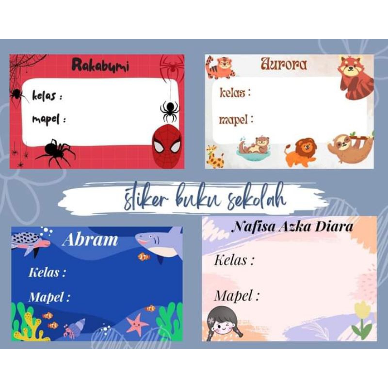 Jual STIKER NAMA BUKU SEKOLAH | Shopee Indonesia