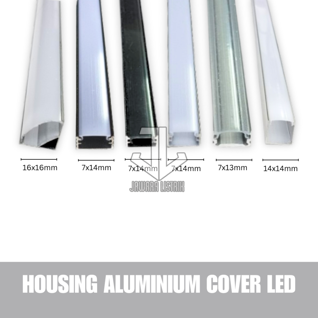 Jual HOUSING TEBAL ALUMINIUM COVER PELINDUNG LED STRIP LENGKAP SEMUA ...
