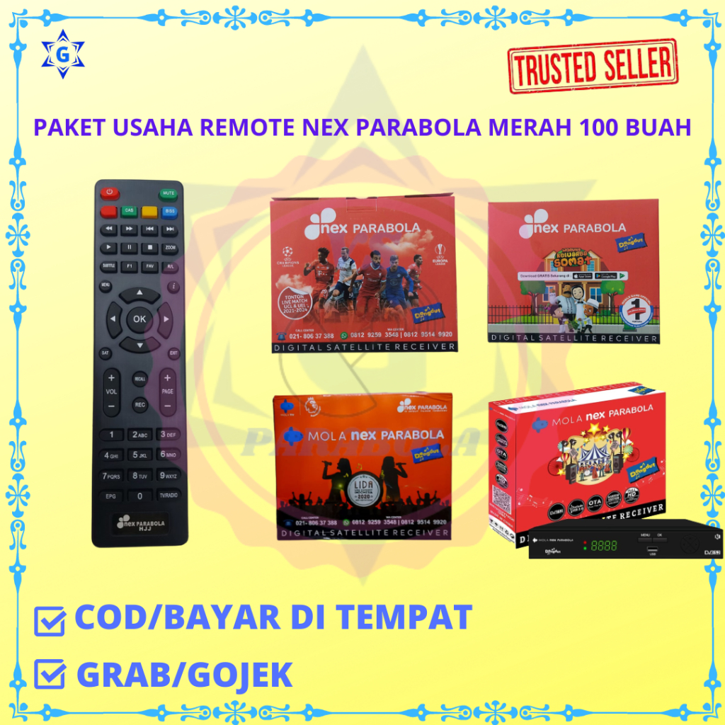Jual PAKET USAHA 100 BUAH REMOTE NEX PARABOLA MERAH HJJ TERMURAH DAN ...