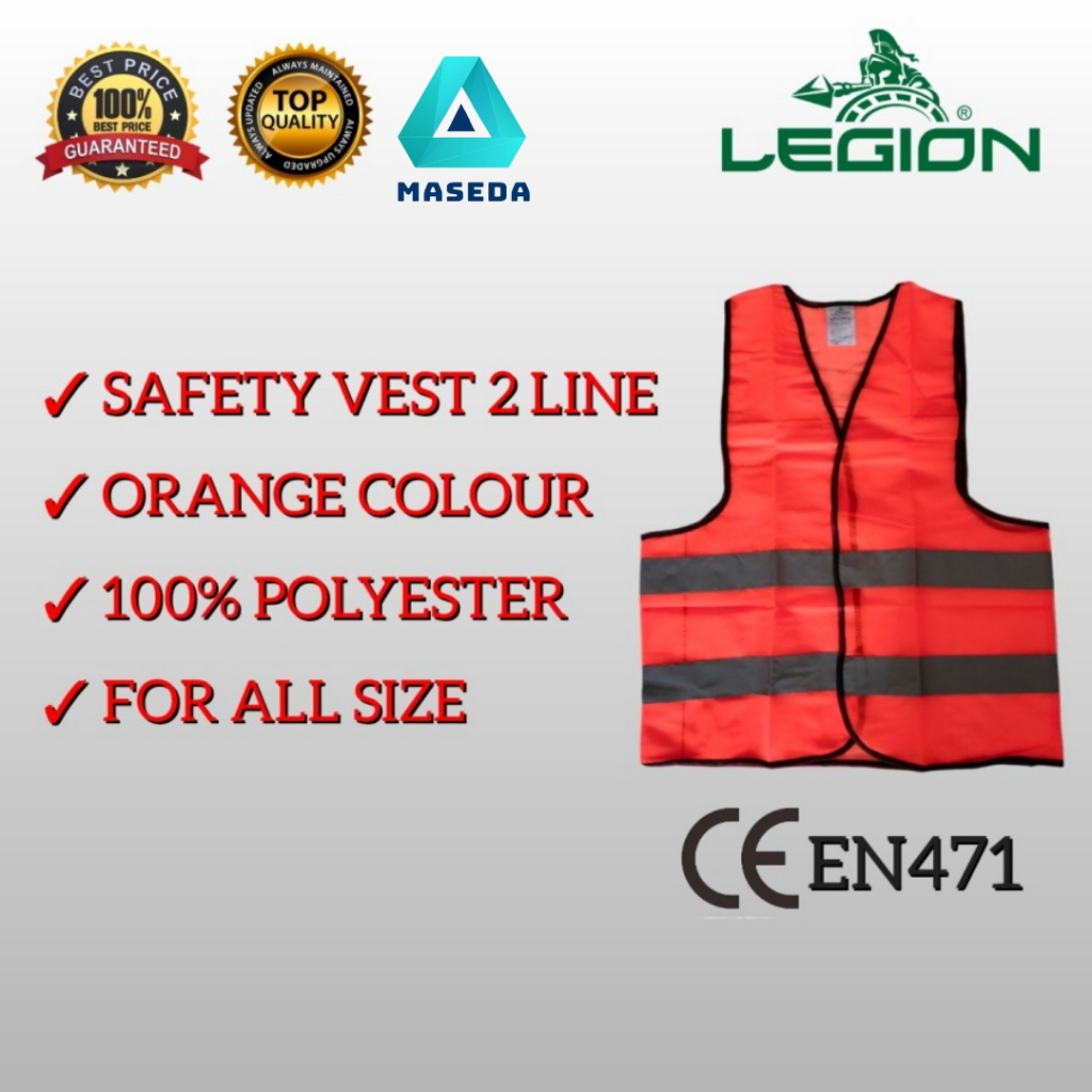 Jual Rompi Safety Proyek Safety Vest Polyester 2 Line Legion Orange ...