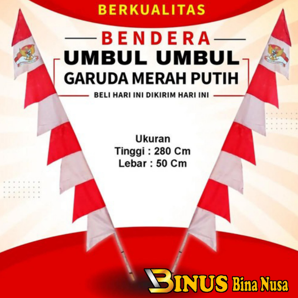 Jual Bendera umbul umbul ZigZag 8 Mata Sablon Garuda | Shopee Indonesia