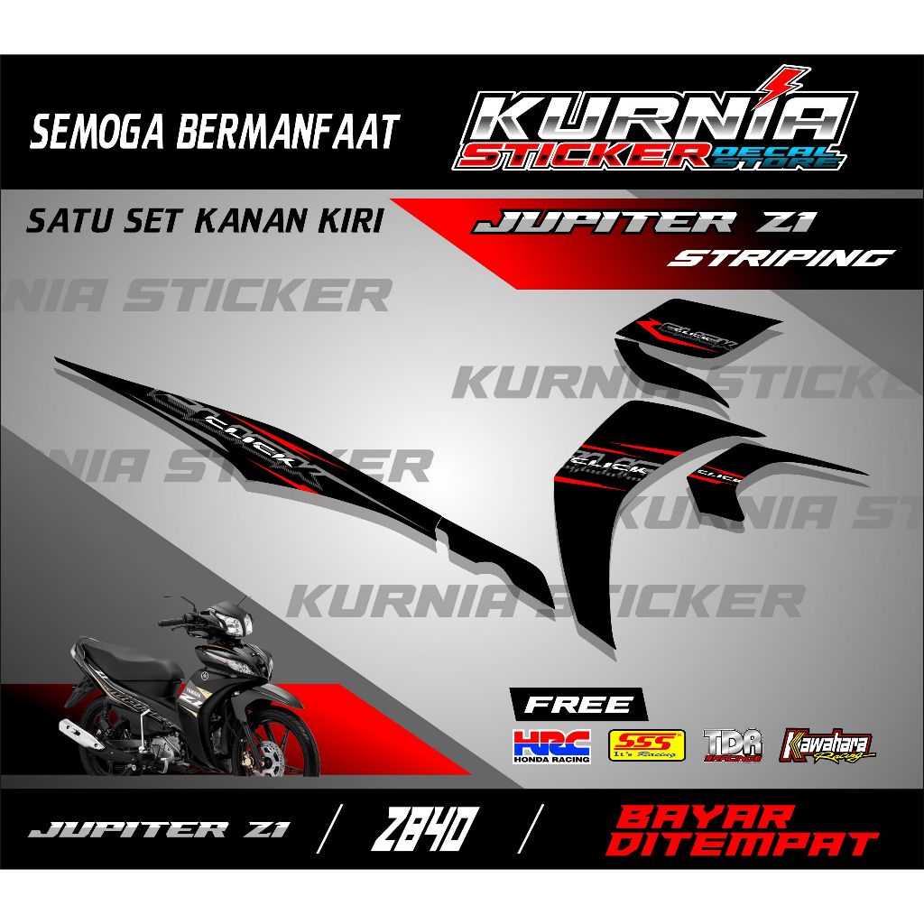 Jual Striping Stiker motor Jupiter Z1 - List Variasi sticker tema garis ...