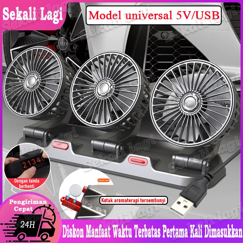 Jual Kipas angin mobil 5V/USB Tiga roda gigi penyesuaian kecepatan ...