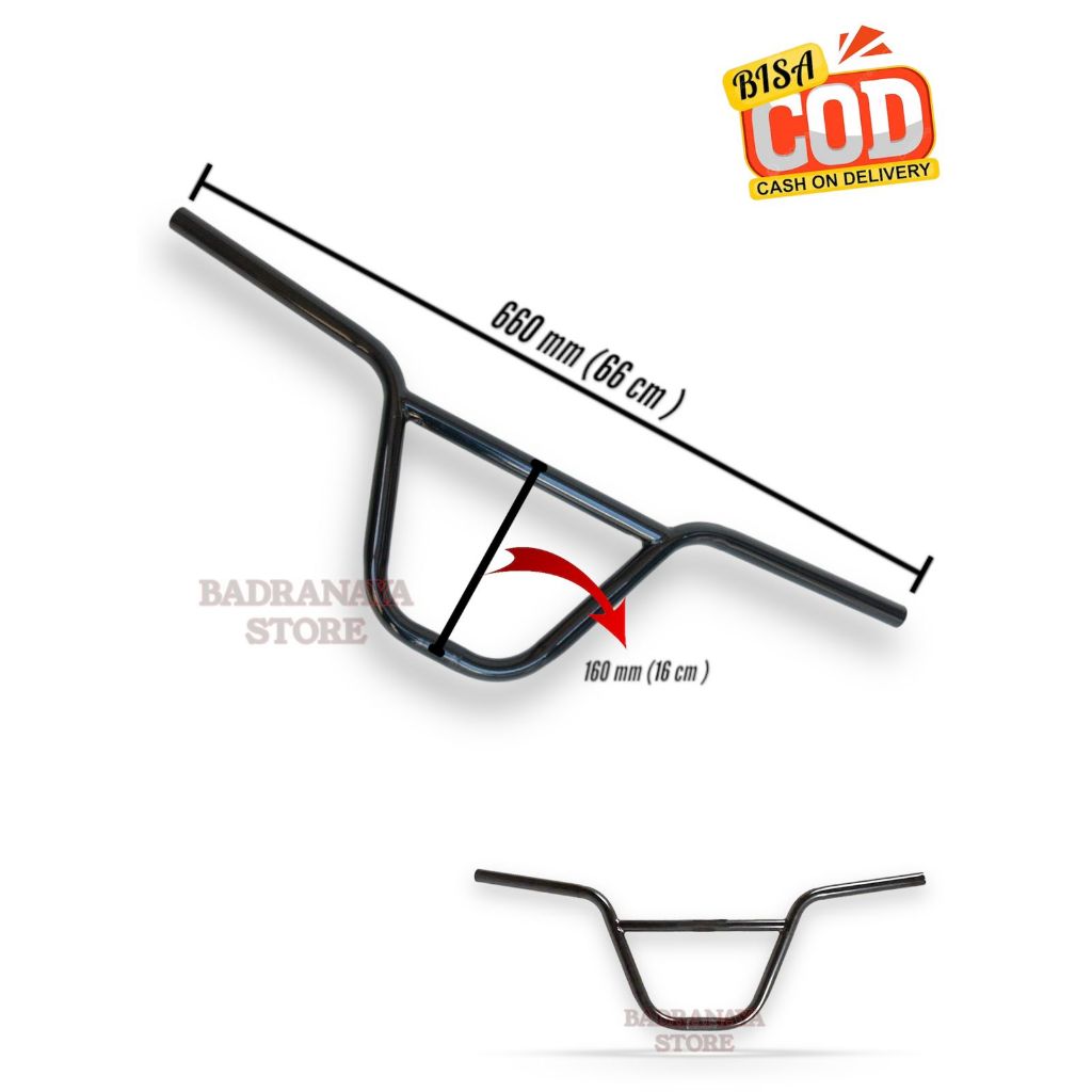 Jual Stang Stir Pegangan Sepeda BMX Untuk 12 16 18 20 Setang Besi Hitam ...