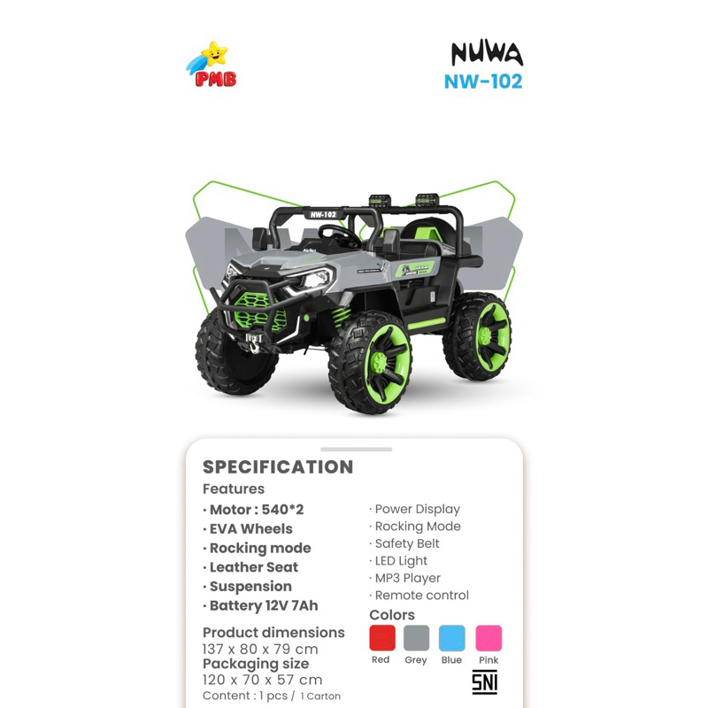 Jual Mobil Aki Anak Mobilan Remote PMB NUWA NW102 NW-102 Kendaraan ...