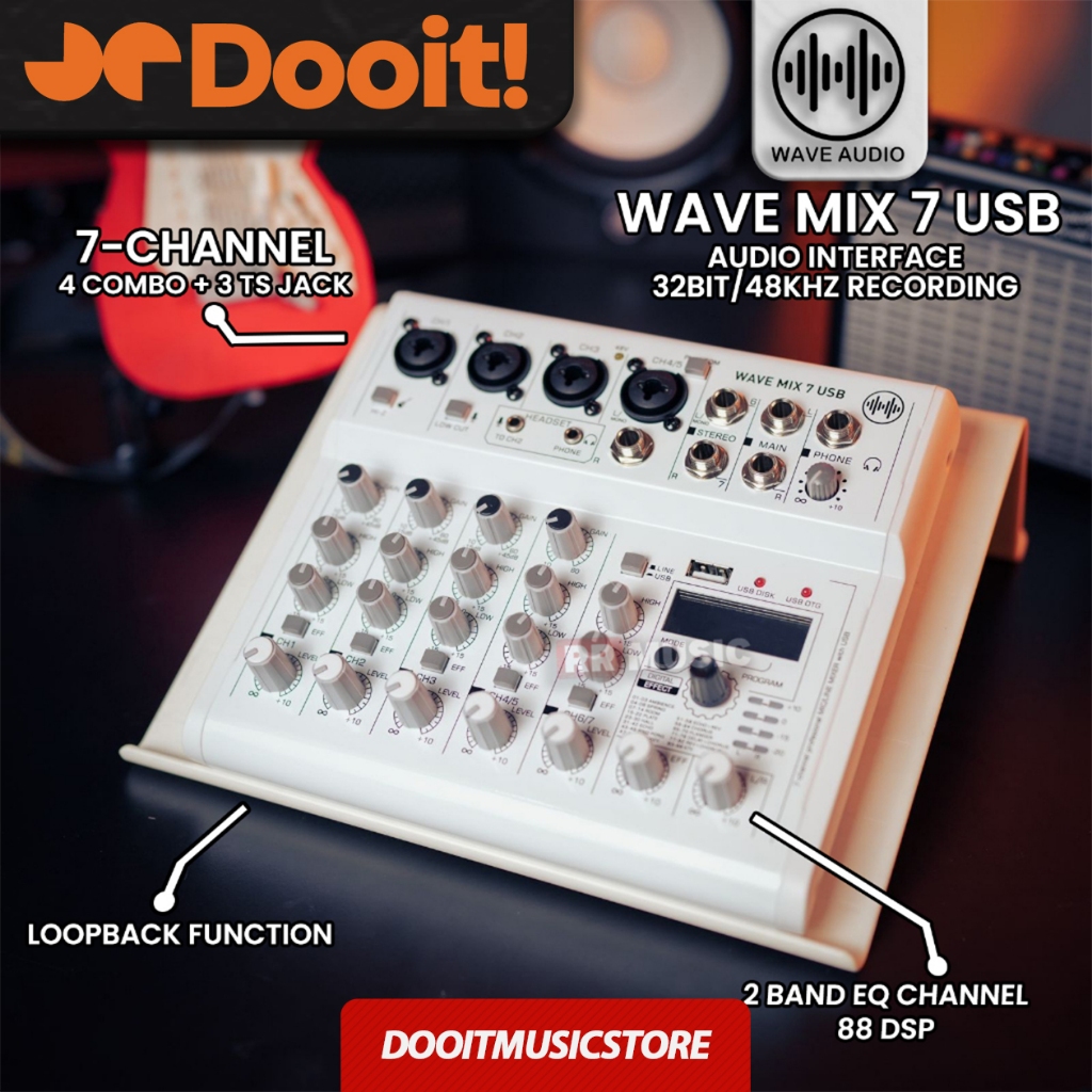 Jual WAVE AUDIO MIX7USB MIX 7 Mini Mixer USB Audio Interface | Shopee ...