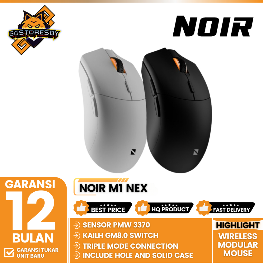 Jual Noir M1 Nex Wireless Modular Gaming Mouse | Shopee Indonesia
