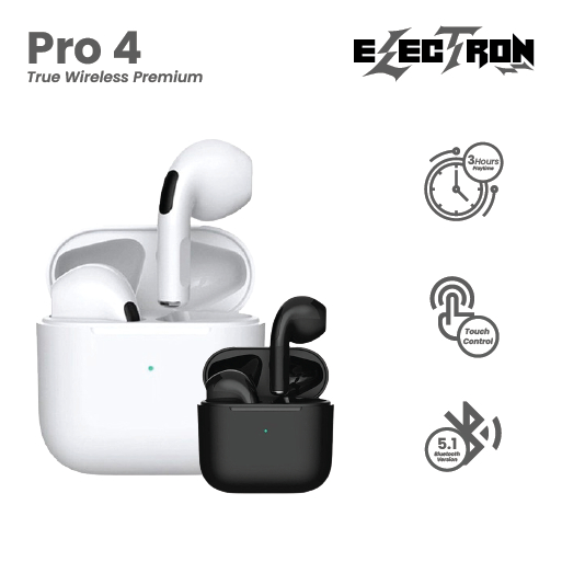 Jual Electron Earphone Bluetooth Pro 4 True Wireless Premium Design ...